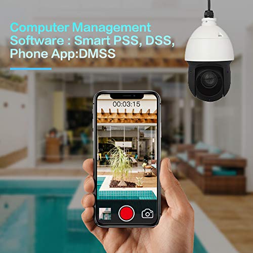 EmpireTech Outdoor 4MP 1/2.8" CMOS Starlight 25X Optical Zoom IR PTZ Smart AI IP Camera Support Auto-Tracking, PoE+,Perimeter Protection,Face Detection,Smart Capture PTZ Camera,PTZ494M-25X