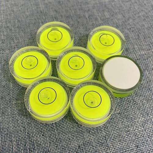 5Pcs Small Circular Double Sided Adhesive Bubble Spirit Levels for Work shop, Speakers, Phonograph, Tripod, Turntable, Automount Telescope, Drill, Etc. (25x10mm)