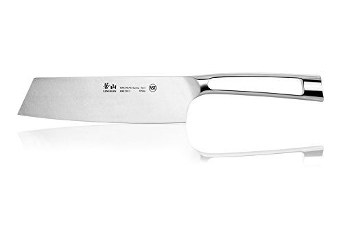 Cangshan N1 Series German Steel Forged Nakiri Vegetable Cleaver, 7" Blade, Silver