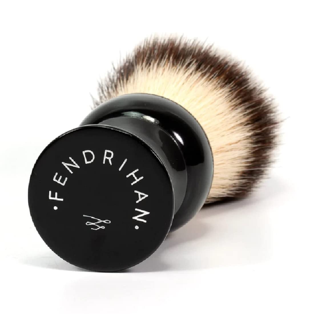 Fendrihan Synthetic Shaving Brush with Black Resin Handle for Personal and Professional Shaving