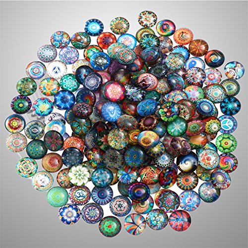 Dangle Earrings 200pcs Round Glass Mosaic Tiles Mixed Mosaic Glass Pieces for DIY Crafts Jewelry Making 10mm Bracelets Beads