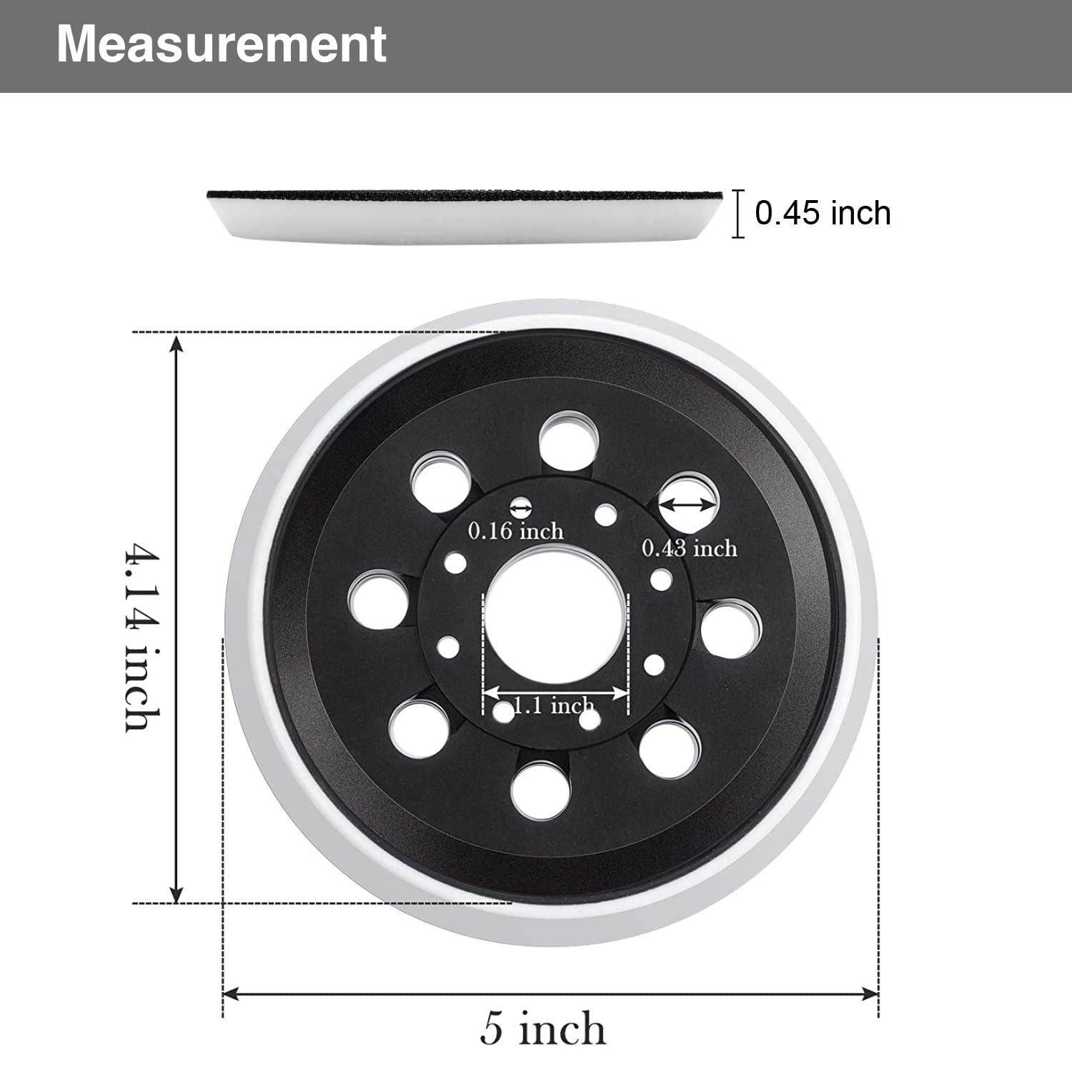 5β RS035 Sanding Pad Replacement,Compatible with Bosch Orbital Sander ROS20VS, ROS20VSC, ROS20VSK, ROS20, ROS10,Hook & Loop Sanding Backing Pad,Pack of 2