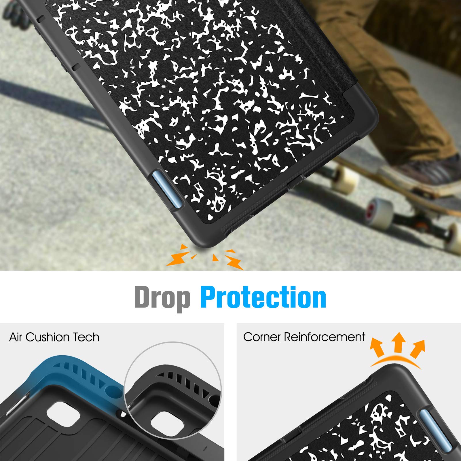 Fintie Slim Case for Samsung Galaxy Tab S6 Lite 10.4 Inch 2024/2022/2020 with Built-in S Pen Holder, Soft TPU Smart Stand Back Cover Auto Wake/Sleep, Composition