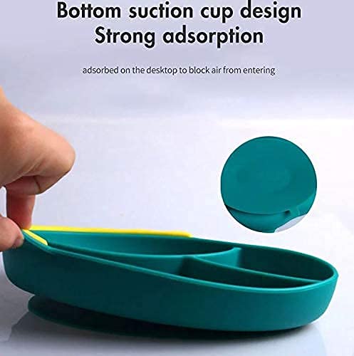 Silicone Suction Baby Plate With Spoon and Fork Dinosaur Baby Plate Set Baby Self Feed Utensils Baby Spoon Baby Fork Suction Plate