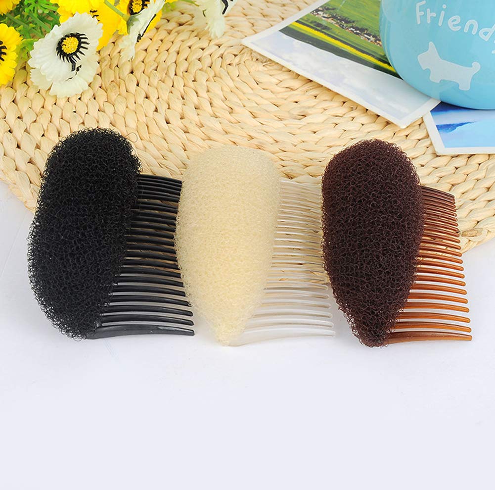 2Pcs Charming Bump It Up Volume Inserts Hair Comb Do Beehive Hair Stick Bun Maker Tool Hair Base Styling Accessories for Women Lady Girl (Beige)