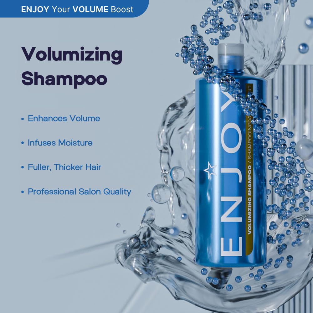 Enjoy Volumizing Shampoo and Conditioner for Color Treated Hair, Men and Women, Curly Hair Shampoo and Conditioner - 10.1 Fl Oz