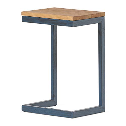 Christopher Knight Home Darlah Small Firwood Antique Table, Antique, Antique Natural and Black With Blue, 10.25”D x 12.75”W x 19.50”H