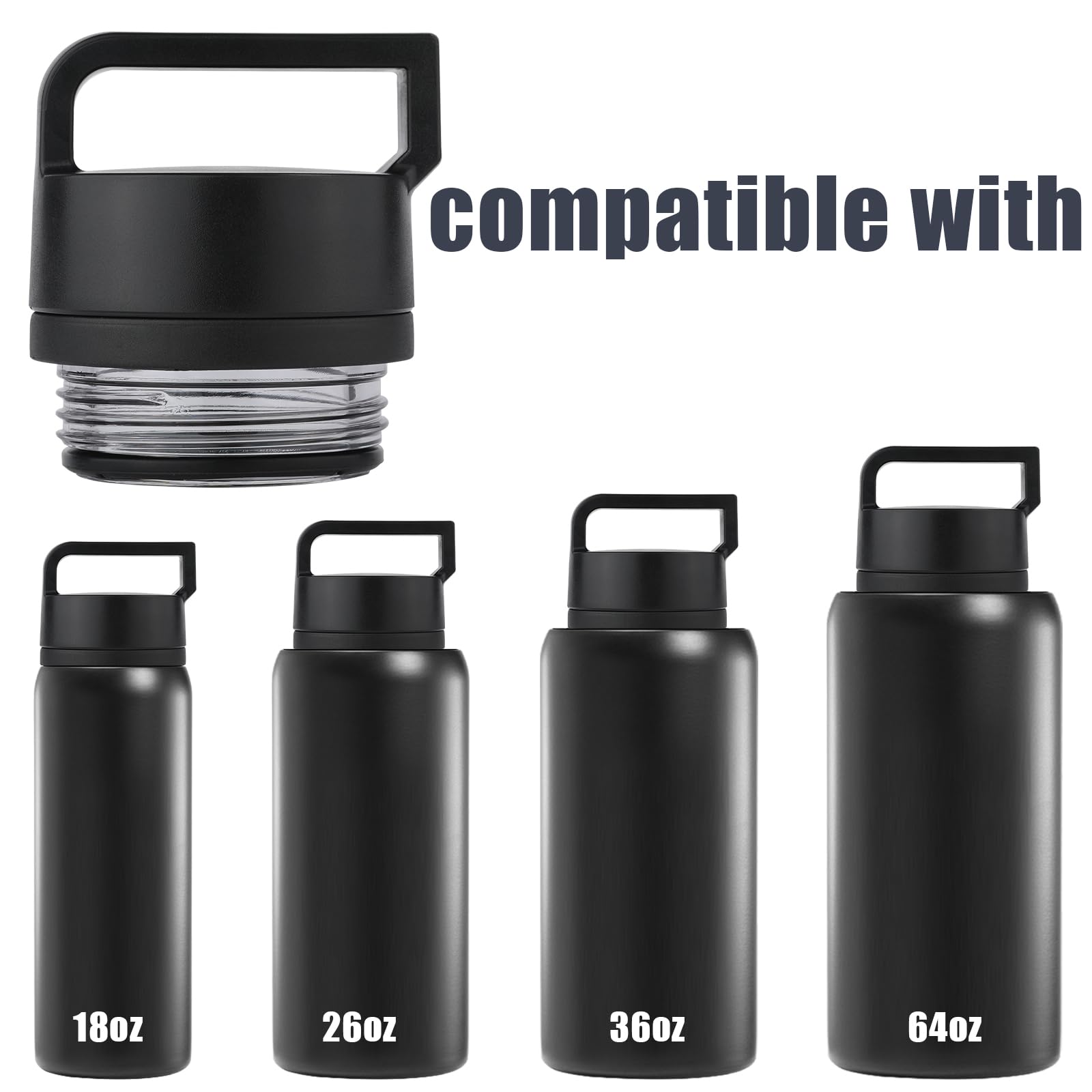 2pcs Chug Cap Replacement for Yeti Rambler Bottle Cover, Chug Cap Replacement Lid for Yeti Rambler Bottle Top 18 oz, 26 oz, 36 oz, 64 oz Compatible with Yeti Rambler Bottle Models