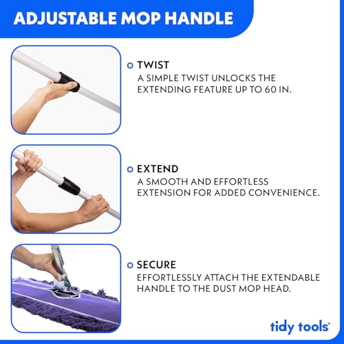 36 Inch Purple Dust Mop with Metal Handle and 36 Inch Dust Mop Refill Bundle - 1 Mop Set and 4 Refills