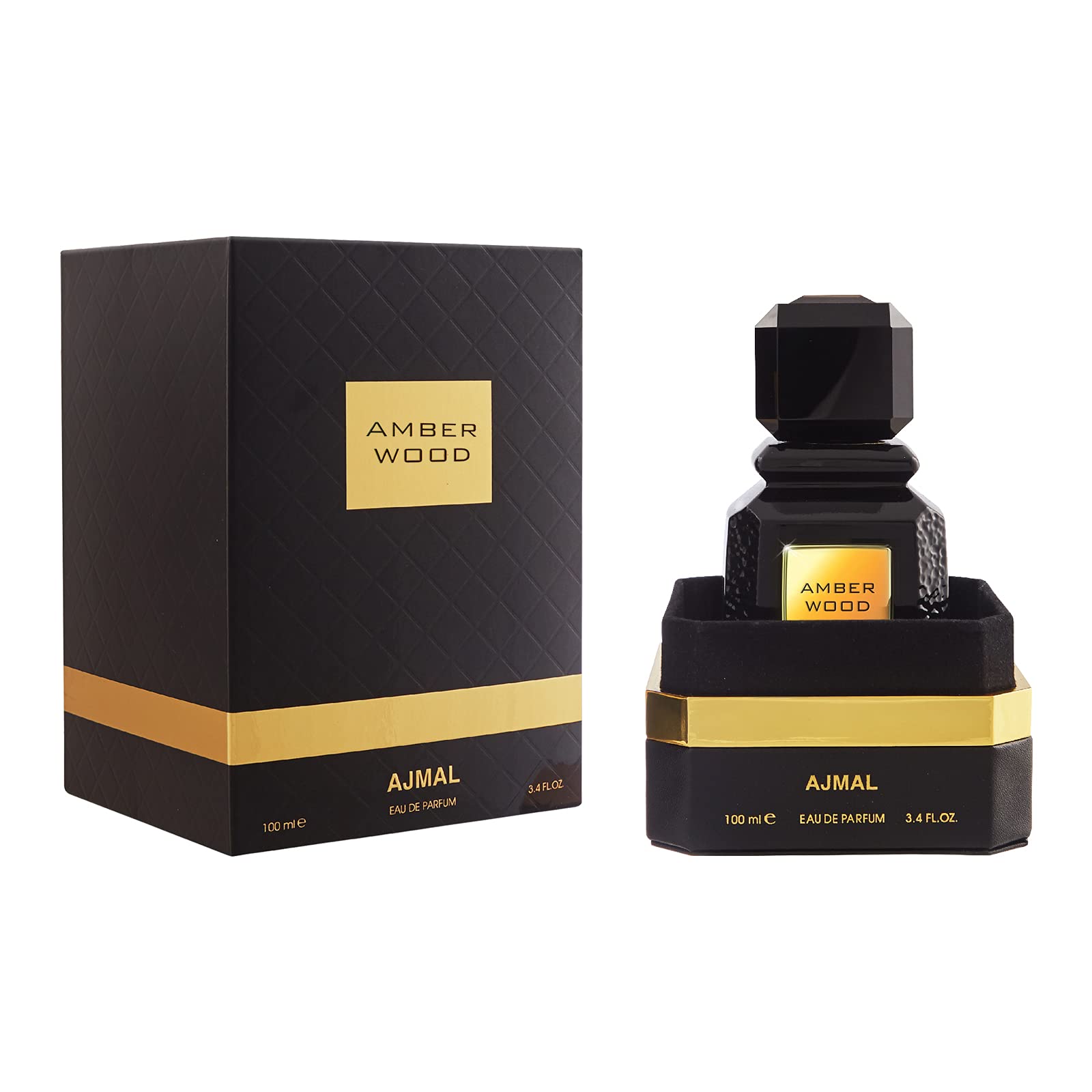 Ajmal Amber Wood for Unisex EDP, 3.4 Ounce - Made in Dubai