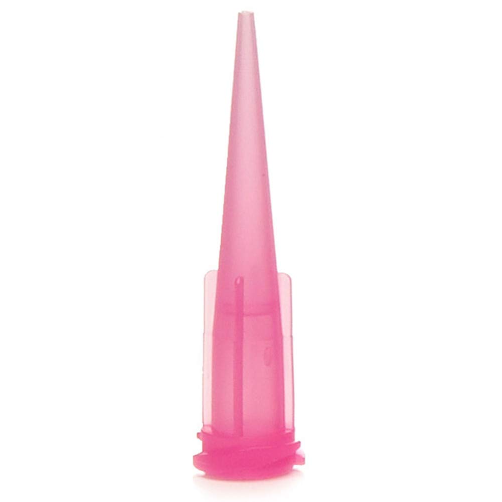 Brostown 100pcs 20Ga TT Dispensing Glue Tips Assorted Plastic Conical Smoothflow Tapered Needles for Pet Adhesive Glue Tube