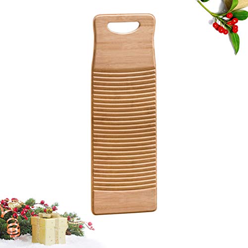 Hemoton Bamboo Wood Washing Clothes Washboard Laundry Washboard Hand Wash Board for Home Laundry Supplies L