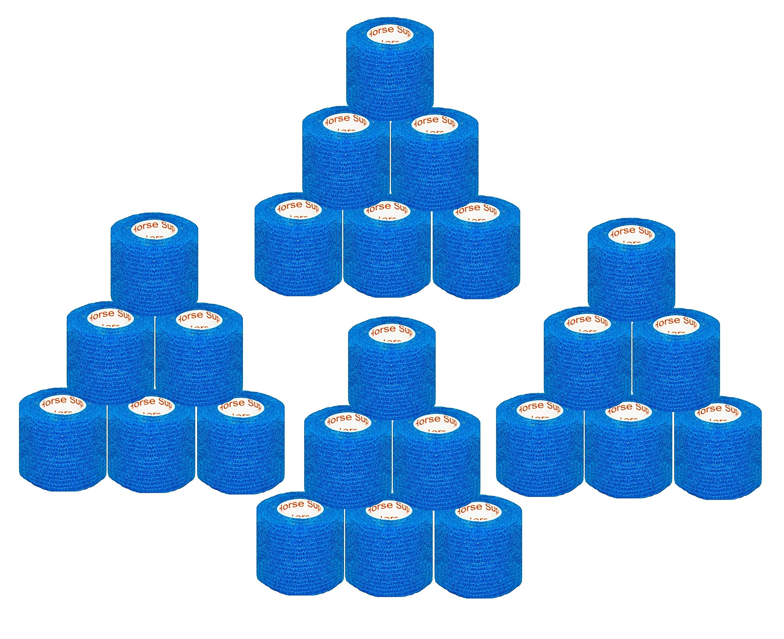 2 Inch Self Adhesive Medical Bandage Wrap Sport Tape (Deep Blue) (6 Rolls) Self Adherent Cohesive First Aid Sport Flex Wrist Ankle Knee Sprains and Swelling