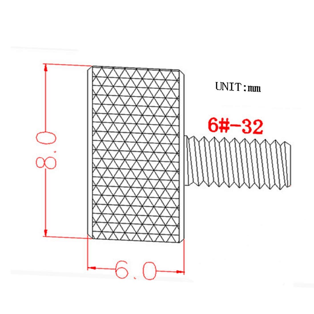 New Lon0167 Computer Graphics Featured Card Flat Head reliable efficacy Knurled Thumb Screws Sky Blue 6#-32 4pcs(id:83e 20 83 a28)