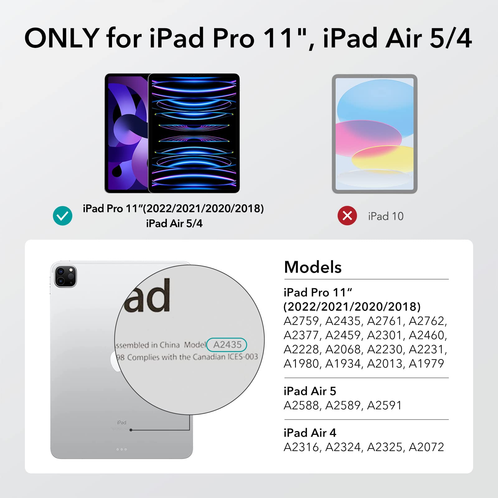 ESR 2 Pack Screen Protector for iPad Air 5th/4th Generation (2022/2020),iPad Pro 11 Inch (2022/2021/2020/2018) Screen Protector, Tempered-Glass Film with Alignment Frame, Anti-Scratch, HD Clarity