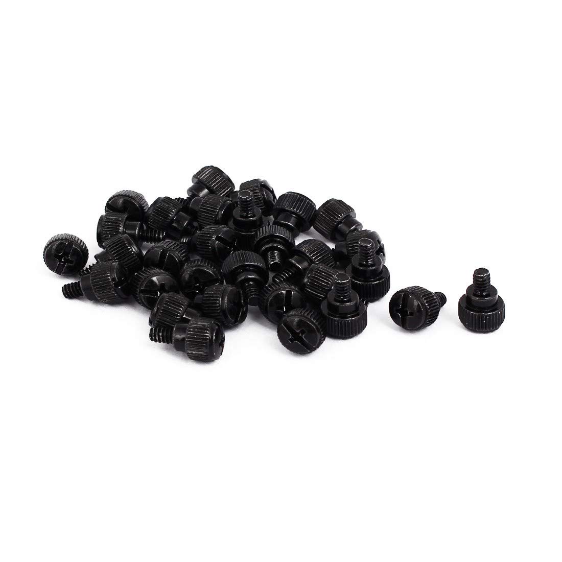 New Lon0167 M3.5x5mm Male Featured Thread Metal Computer reliable efficacy Desktop PC Case Thumb Screws Black 30pcs(id:a2b e0 af 0ac)