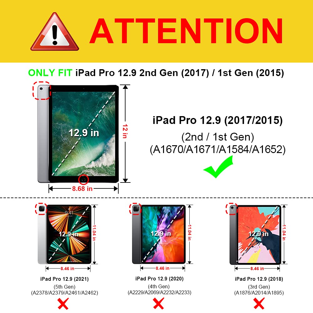 Fintie Folio Case for iPad Pro 12.9 (2nd Gen) 2017 / iPad Pro 12.9 (1st Gen) 2015 - [Corner Protection] Premium PU Leather Smart Stand Protective Cover with Auto Sleep/Wake (Starry Sky)