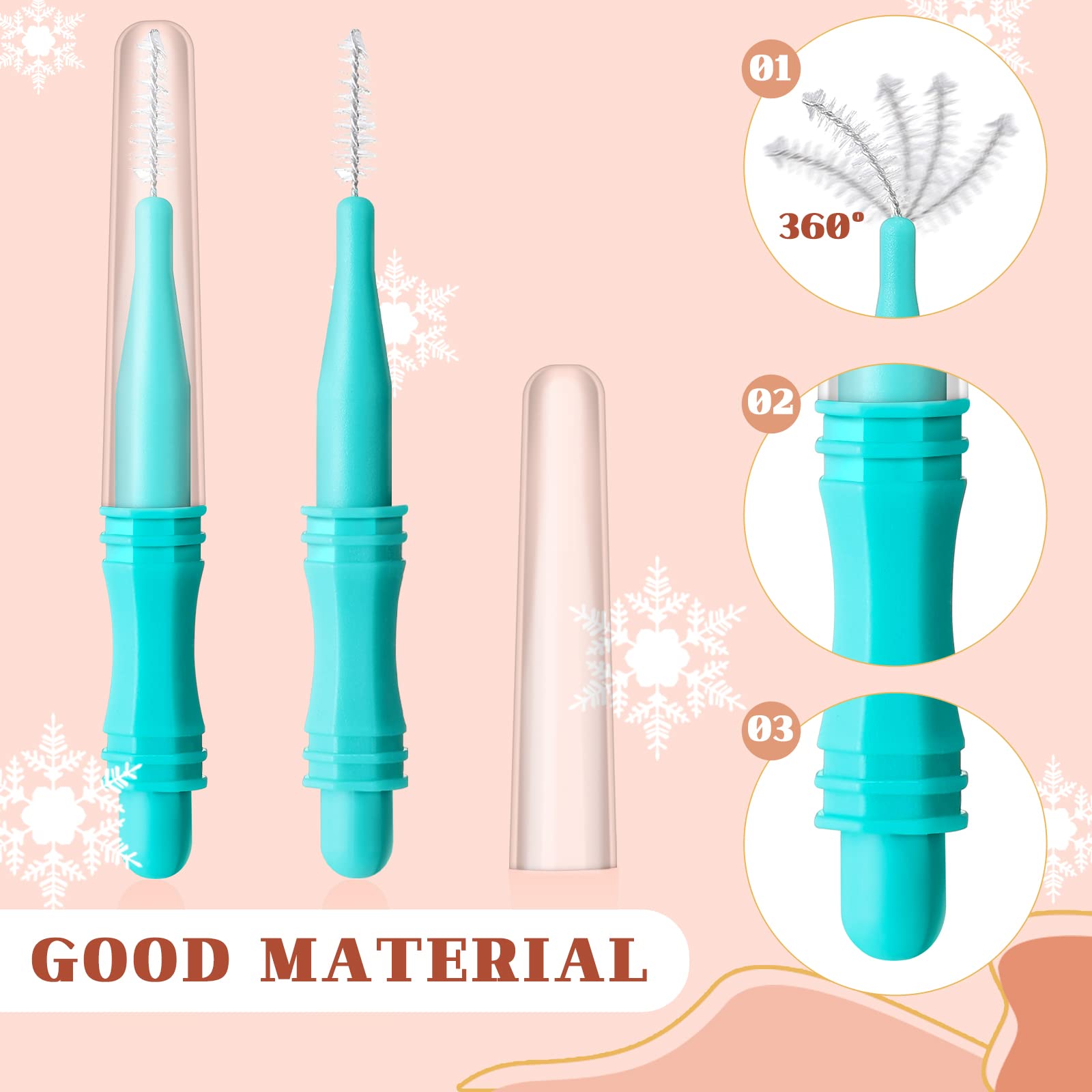50 Pcs Brow Lamination Brush with Cap, Micro Eyebrow Brush Micro Lash Brush Brow Lamination Tools Eyelash Spoolie Brush Tools with Storage Box for Lash Lifting, Extension, Brow Lamination, 5 Colors