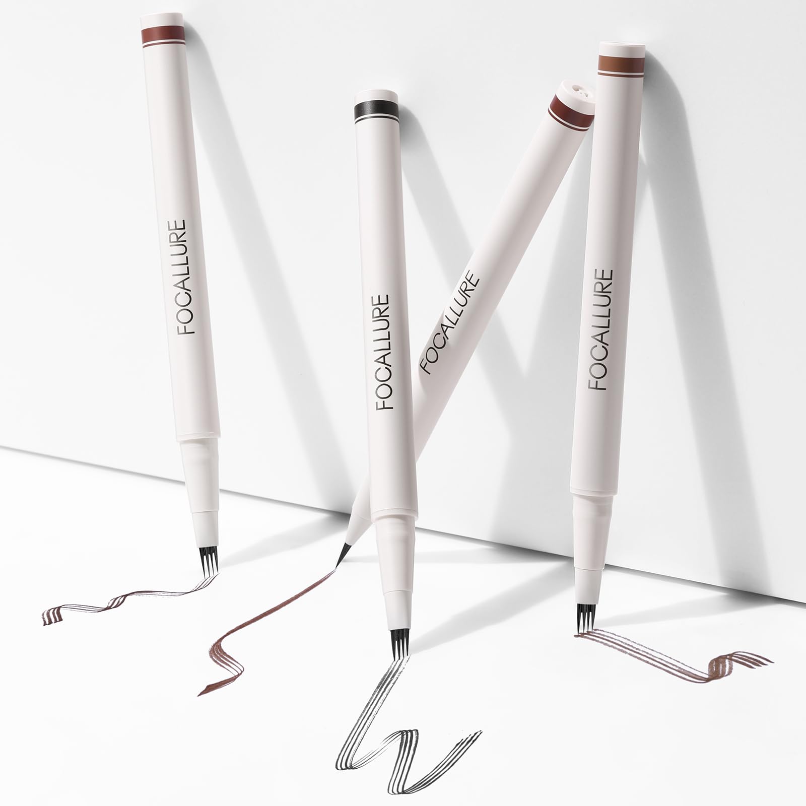 FOCALLURE FLUFFMAX TINTED Liquid Eyebrow Pen, Eyebrow Microblading Pen with a Micro-Fork Tip Applicator, Long-Lasting, Smudge-Proof, Creates Natural Looking Brows, GOLD BROWN