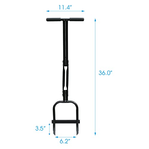Gardzen Plug Aeration, Hand Hollow Tine Lawn Aerator, Heavy Duty Aerator for Compacted Soils and Lawns, 35" x 11", Black