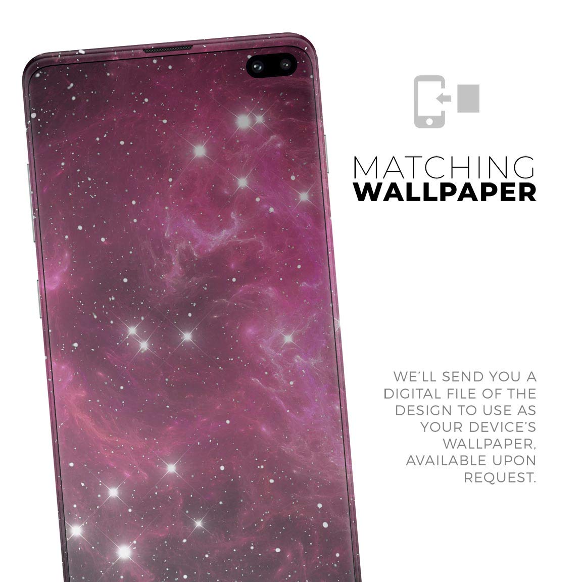 DesignSkinz Glowing Pink Nebula Protective Vinyl Decal Wrap Skin Cover Compatible with The Samsung Galaxy S20 (Screen Trim & Back Glass Skin)