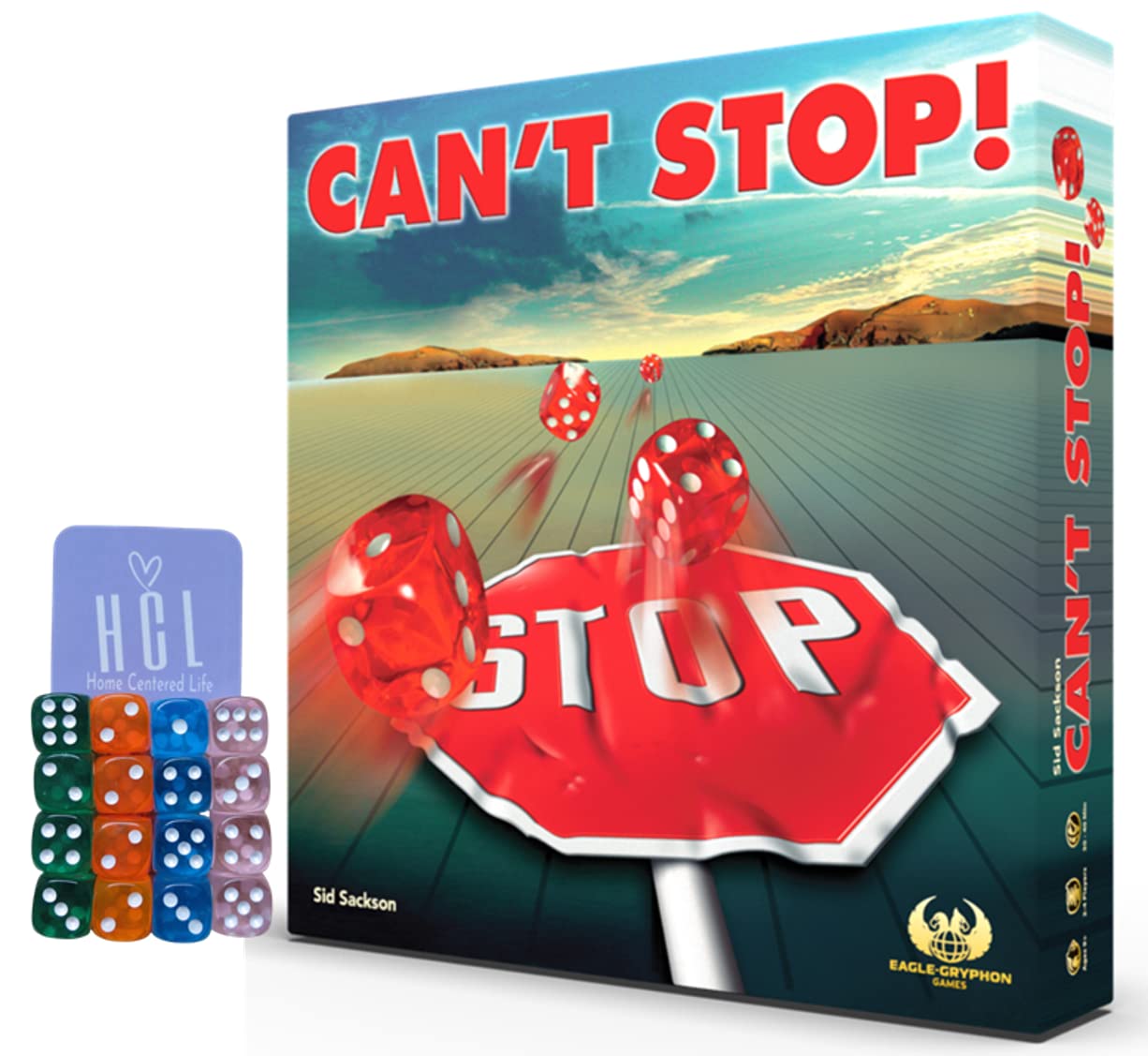 Can't Stop, Family Board Game, Fun for Kids, Teens, and Adults Bundled with Three Extra Sets of Dice (Eagle-Gryphon 2021 Edition)
