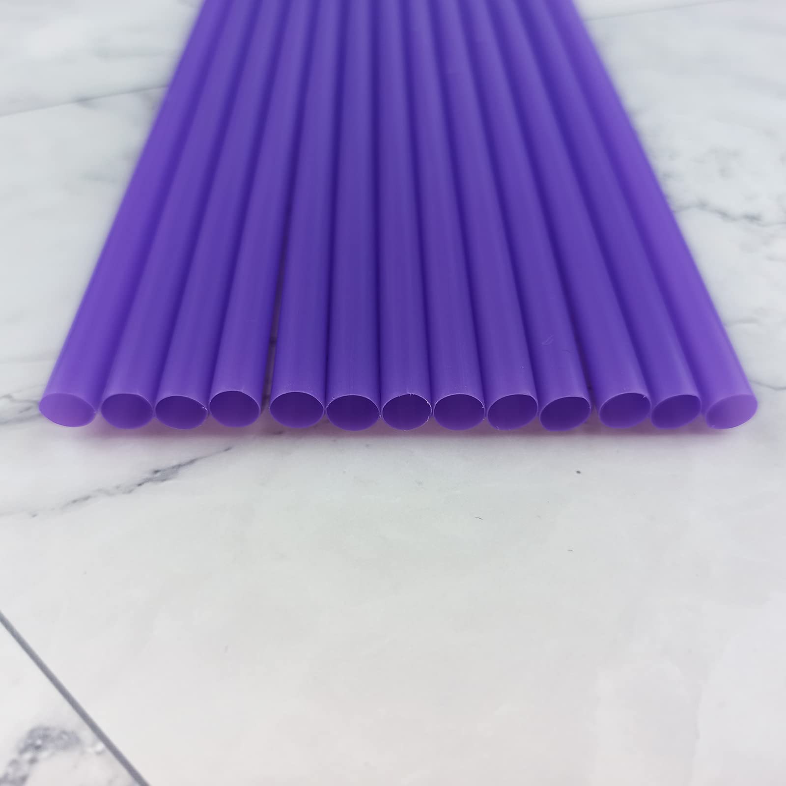 200PCS 10.2 Inches Disposable Decorative Purple Plastic Straws for Birthday Wedding Cocktail Party Supplies (0.23 * 10.2inch) (Purple)