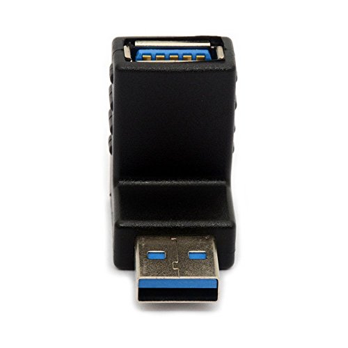 BSHTU USB 3.0 Adapter 90 Degree Right Angled Gender Changers USB Connector Type A Vertical Male to Female Extender L-Shape Plug 2Pcs (Down)