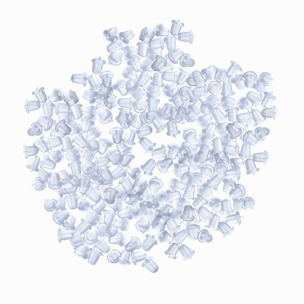 220Pcs Earring Backs Replacements, Upgrade Rubber Earring Backing Droopy Ears, Compact Clear Ear Safety Back Pads for Fish Hook Wire Earrings DIY Making- for Women or Baby