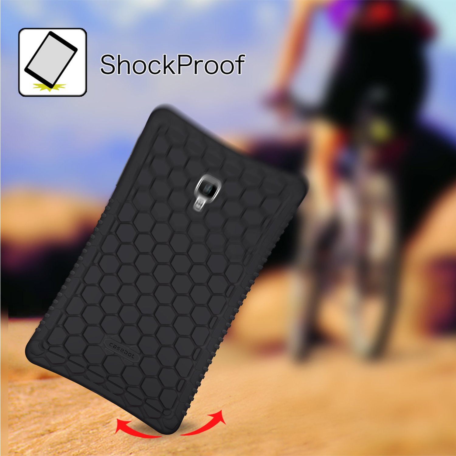 Fintie Silicone Case for Samsung Galaxy Tab A 8.0 2017 Model T380/T385, Light Weight Shock Proof Silicone Cover [Anti Slip] [Kids Friendly] for Galaxy Tab A 8.0 Inch SM-T380/T385 2017 Release, Black