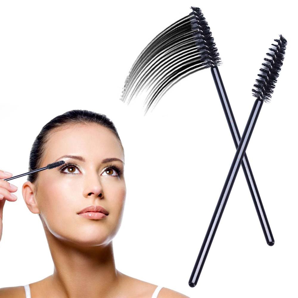 BTYMS 100 Pcs Disposable Eyelash Spoolies Brush Mascara Applicator Lash Wand Lashes Brush Eyebrow Spooly for Extension