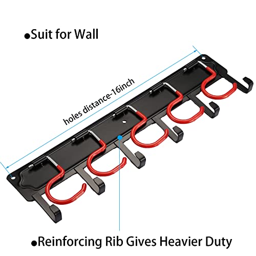 PHUNAYA 68" All Metal Garden Tool Oaganizer for Garage Organization,Garage Wall Organizer and Rake Holder Wall Mount,Shovel Holder and Tool Rack for Yard Tool,Handle tools,Broom and Mops.
