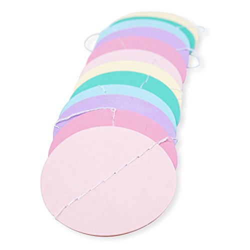 Circle Dots Paper Party Garland Streamer Backdrop (4-Pack, 10 Feet Per Garland, 40 Feet Total) - Unicorn Pastel
