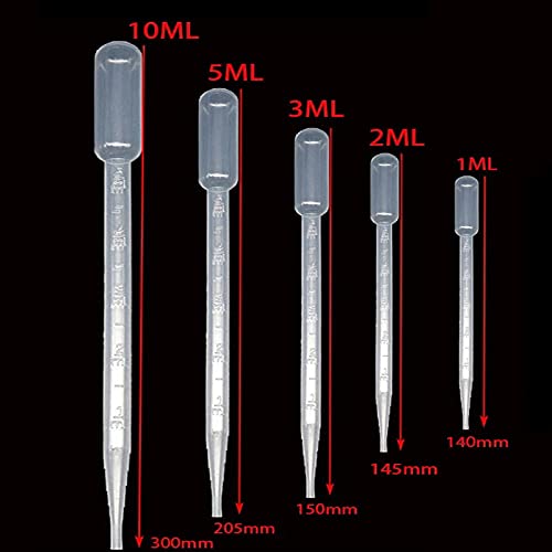 Yesallwas Plastic pippets Dropper 3ml 100Pcs, Pipette Dropper for Lab Measuring and distributing Liquid