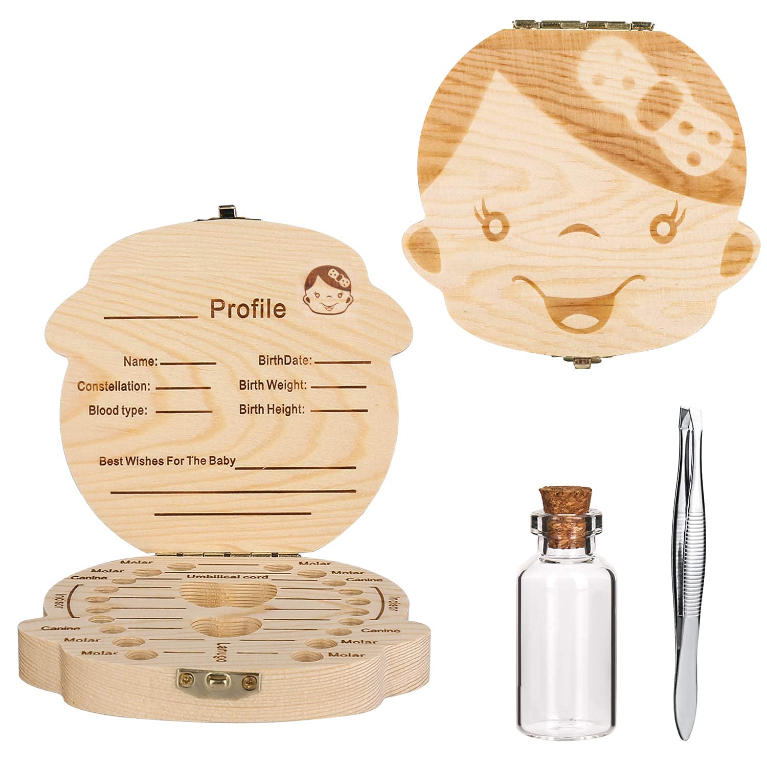 CampTek Baby Tooth Box and Tooth Holder,Tooth Fairy Box Special for Kids Keepsake,Teeth Storage