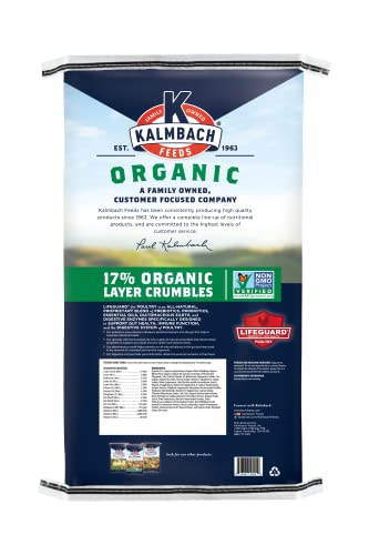 Kalmbach Feeds 17% Organic Crumbles Feed for Layer Chickens, 35 lb Bag