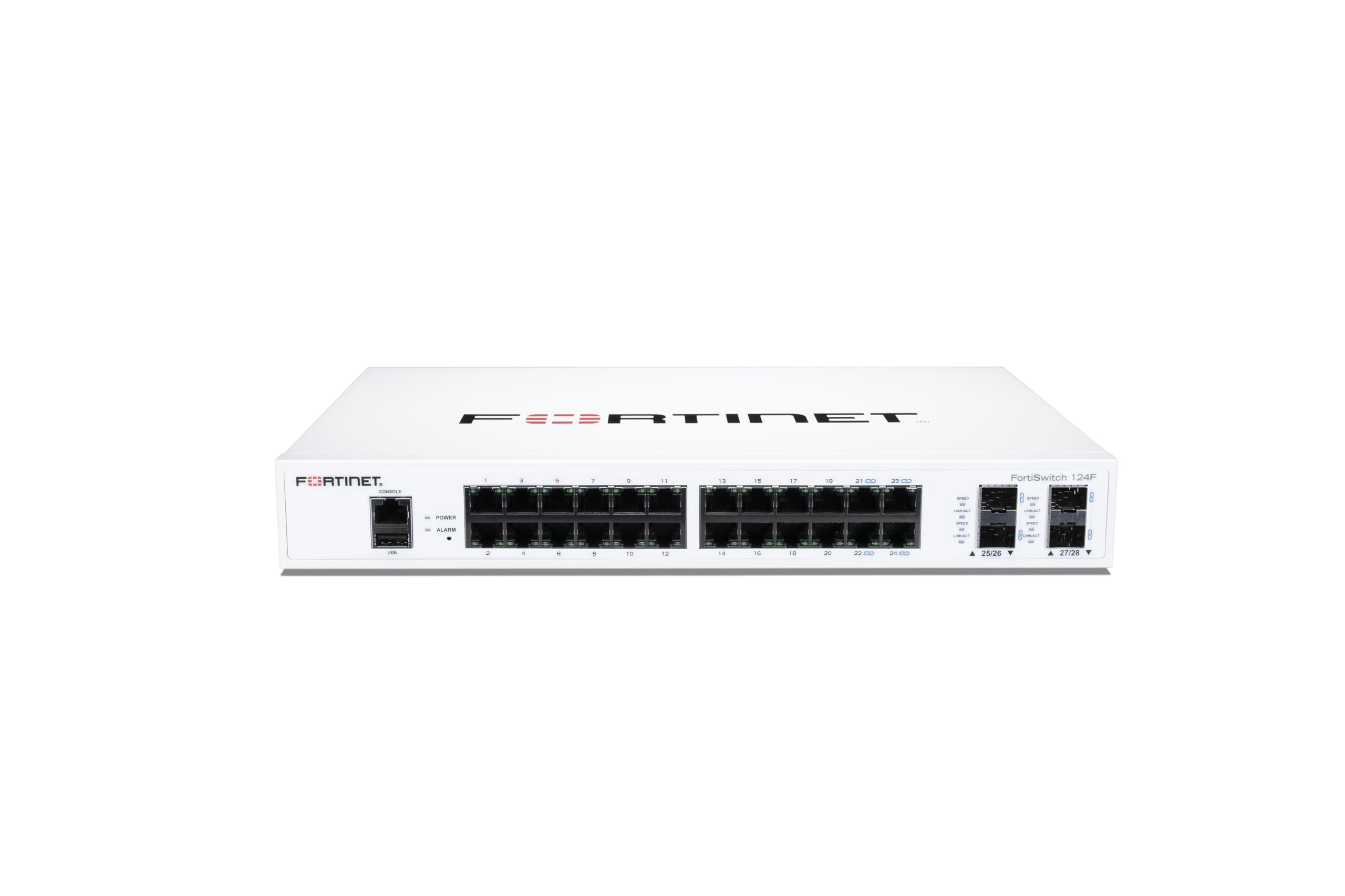 Fortinet FortiSwitch - 124F Performance L2 Switch - 24 GE, 4 SFP+, Fanless (FS-124F)