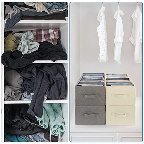 Augfox Jeans Storage Organizer for Closet, 7-Grid Clothing Organizer, Pants Organizer for Closet β Washable and Sturdy Clothing Storage for Tshirts, Jeans, Pants, Sweaters (1 piece, Grey)