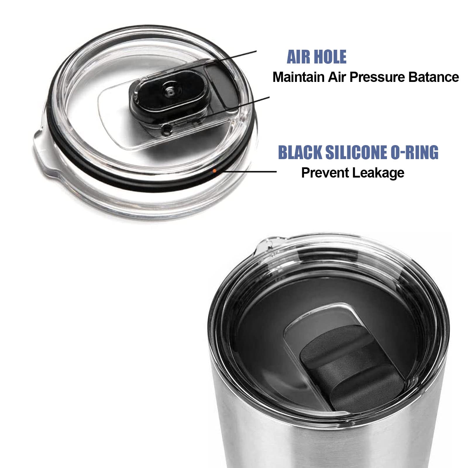 20 oz Magnetic Tumbler Lid and Handle - Compatible with Yeti Rambler, Ozark Trail, Sic Magnum Steel