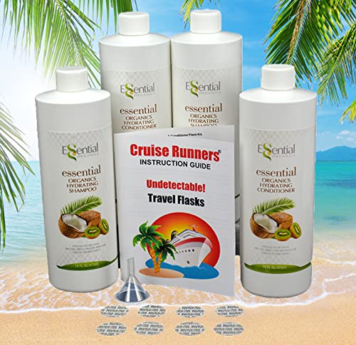 Fake Shampoo & Conditioner By CRUISE RUNNERS® Hidden Liquor Alcohol Flasks For Booze Cruise | Enjoy Rum Runners 4 Bottles