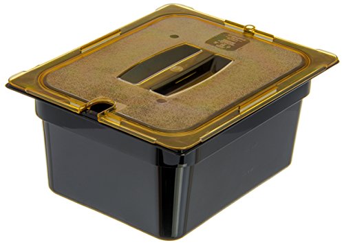 Carlisle FoodService Products 10431U13 StorPlus High Heat Universal Handled Food Pan Lid, Half Size, Amber