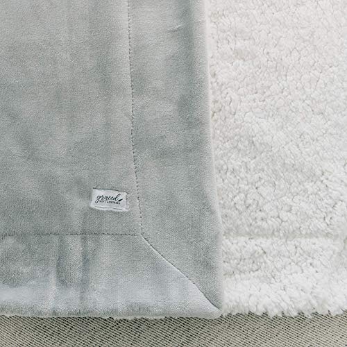 GRACED SOFT LUXURIES Throw Blanket Sherpa Fleece Minky Microfiber Reversible Soft Throw (Gray, Throw 50" x 60")