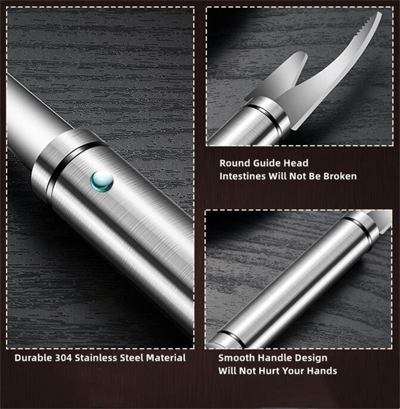 2023 New 5 in 1 Multifunctional Shrimp Line Fish Maw Knife with Cleaning Cloth, 304 Stainless Steel Shrimp Peeler, Fish Scale Remover, Kitchen Fish and Shrimp, Duck Intestine Cleaner (1PCS)
