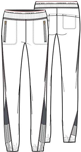 Cherokee Infinity Women Scrubs Pant Mid Rise Jogger Plus Size CK225AP, 3XL Petite, Heather Navy