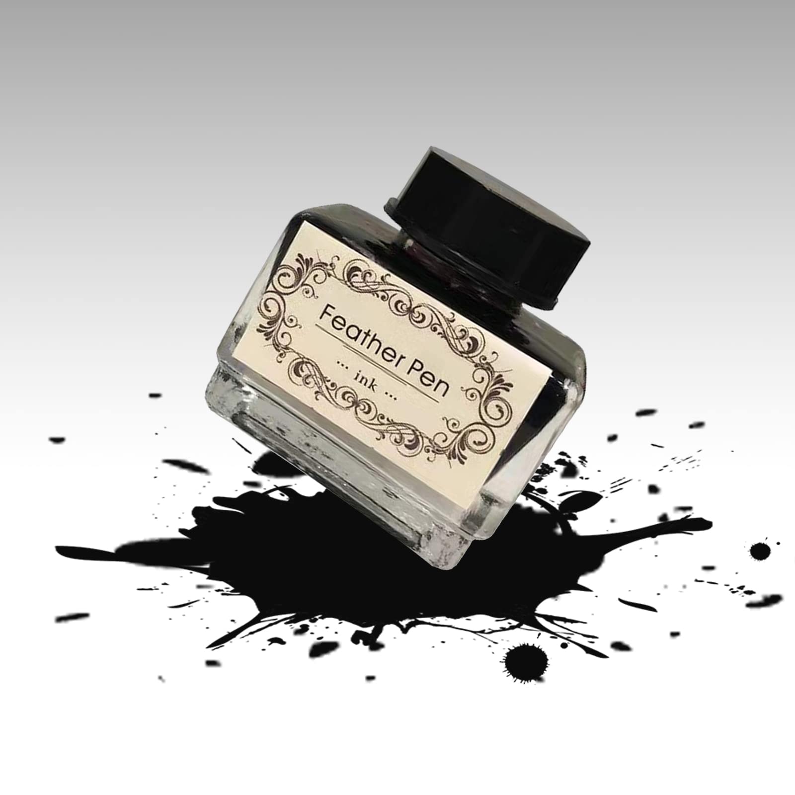 2 Pack Black Calligraphy Ink Fountain Pen Ink India Ink No Carbon No Blocking Calligraphy Pen Ink Suitable for Feather Quill Pen Dip Pen Drawing Pens 15ml X 2