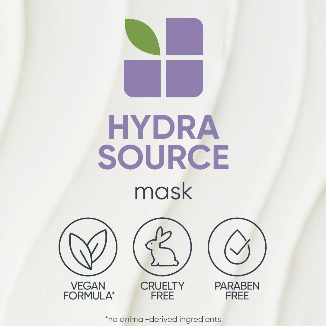 Biolage Hydra Source Mask | Revives Dry Strands For Increased Hair Shine & Manageability | For Dry Hair | Paraben-Free | Vegan | 16.9 Fl. Oz