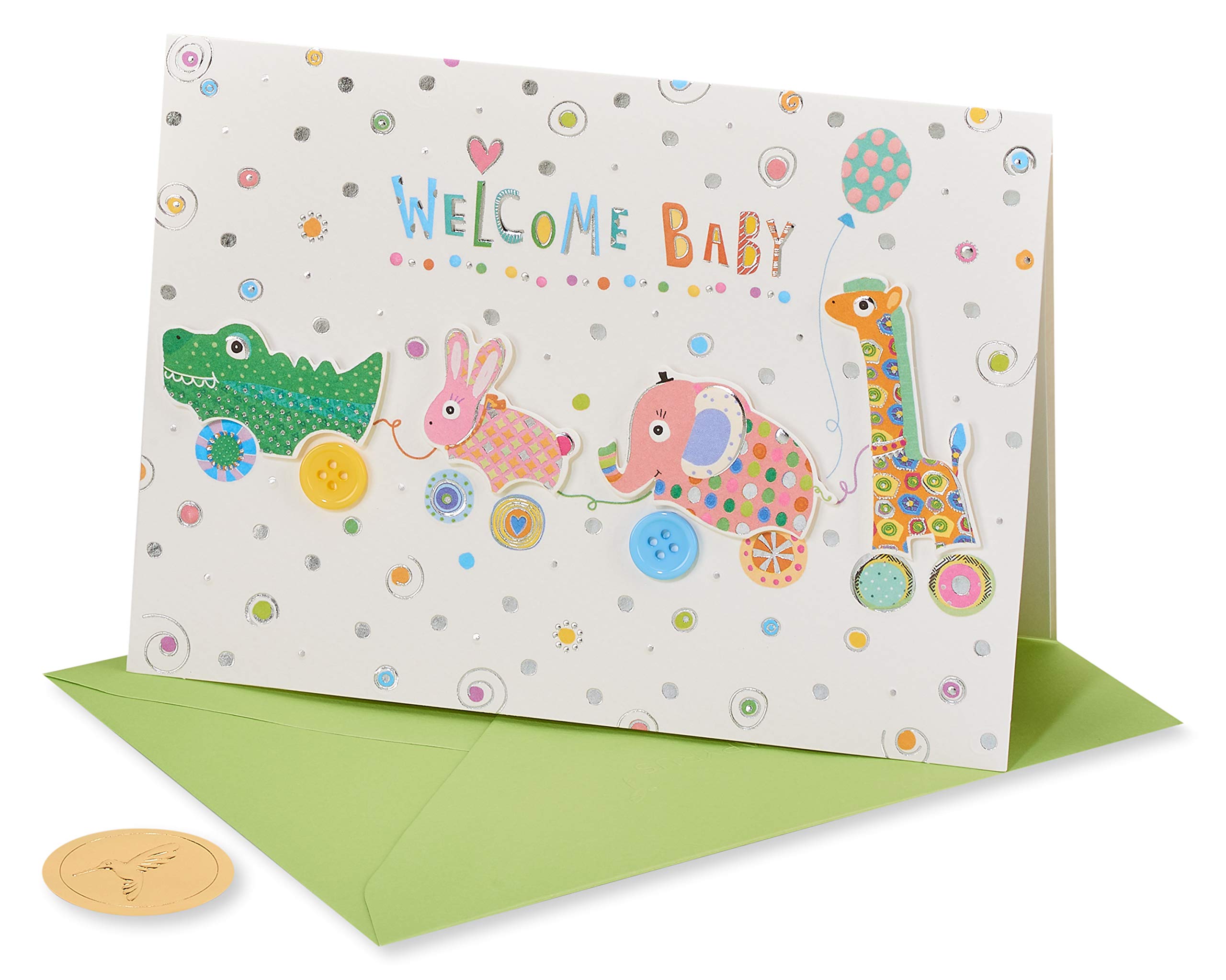 Papyrus New Baby Cards, Critters and Bottles (2-Count)