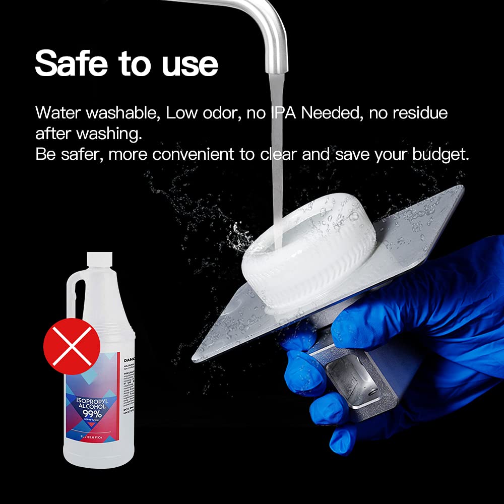 NOVA3D Water Washable 3D Resin Lower Odor LCD 3D Rapid Resin 405nm Photopolymer Resin for LCD 3D Printing, Black, 500g
