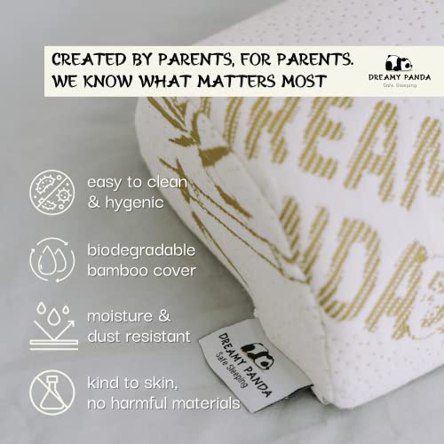 DREAMYPANDA Bed Bumpers for Toddlers β Bed Rail for Toddlers β Soft & Breathable Pillow with Washable Bamboo Cover β White, Size L, Portable Travel Bag (2 Pack)