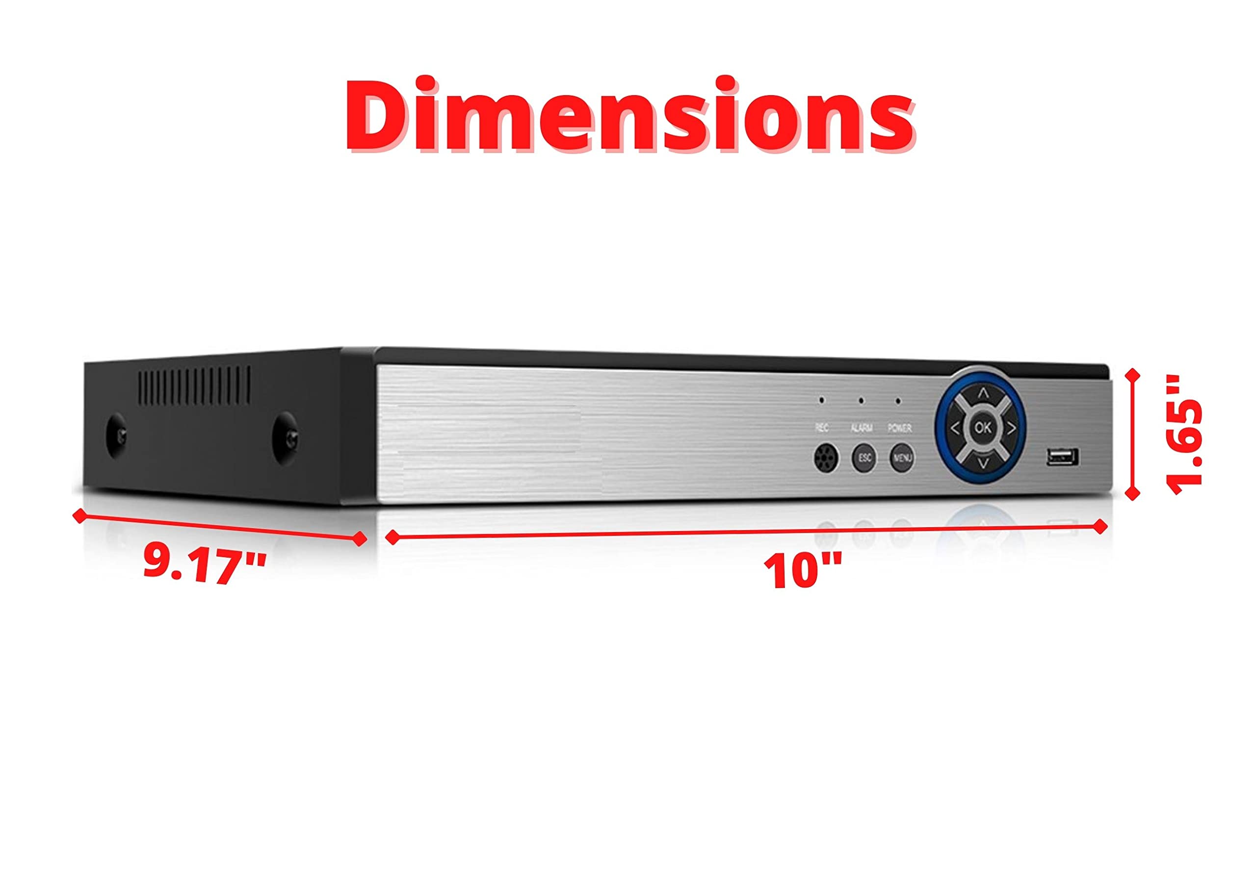 Evertech 16 Channel H.265 Security DVR with 2TB Hard Drive for 1080P TVI CVI AHD Analog CCTV Surveillance Cameras 16CH Digital Video Recorder with Smartphone Remote Access, Motion Detection